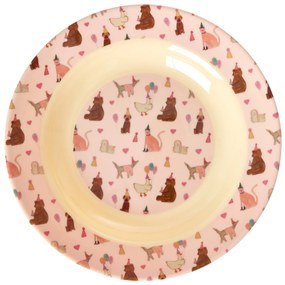 rice Melaminový hluboký talíř Party Animal Pink 20 cm, růžová barva, melamin