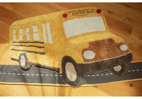 Okrově žlutý pratelný/ručně tkaný bavlněný dětský koberec 90x130 cm School Bus – Lorena Canals