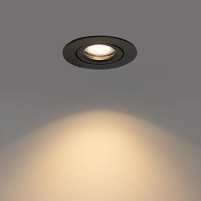 Zástěnné bodové svítidlo černé otočné 6,5 cm včetně LED IP54 Ultra Slim - Pupil