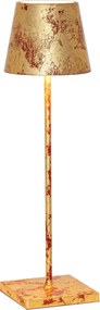 Stolní lampa Poldina 38 cm červeno-zlatá