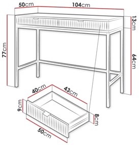 Konzolový stolek NOVA 77x104 cm bílá/zlatá