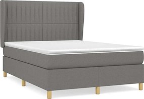 Box spring postel s matrací tmavě šedá 140x200 cm textil 3128686