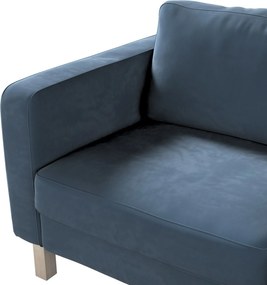 Potah na pohovku IKEA  Karlstad 2-místná, nerozkládací, krátký barva modrá látka lesklé, sametová