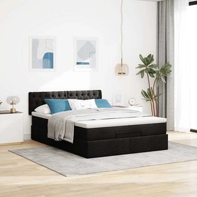 Osmanský postel s matrací černá 140x190 cm textil 3311541