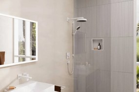 Hansgrohe Rainfinity, sprchová sada 130 3jet EcoSmart s tyčí S Puro 90 cm, bílá matná, HAN-28744700