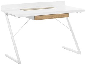 Psací stůl 120 x 60 cm světlé dřevo/bílý FOCUS Beliani
