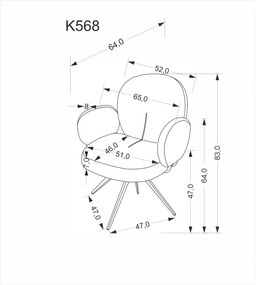 HALMAR K568 židle šedá