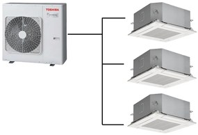 Kazetová Klimatizace Toshiba 1+3 (2,7kW + 2,7kW + 2,7kW) Multi-split R32