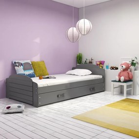 SMB Postel se šuplíkem LILA, 90x200 cm Dekor: Grafit, Barva šuplíku: Grafit