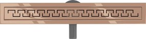 Mexen Flat 360°, lineární podlahový žlab 60 cm, růžové zlato, 1624060-40