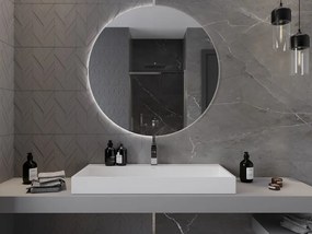 Mexen Erg, kulaté LED podsvícené koupelnové zrcadlo 100 cm, 6000K, topná podložka proti zamlžování, 9823-100-100-611-00