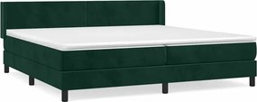 Box spring postel s matrací tmavě zelená 200x200 cm samet 3130862