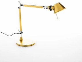 Artemide Tolomeo Micro tavolo, metalicky zlatá stolní lampa, 1x6W LED E14, 45+37cm
