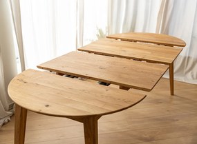 Massivo.cz Jídelní rozkládací stůl Orbetello 110 až 210 cm, kulatý-oválný, dub, masiv