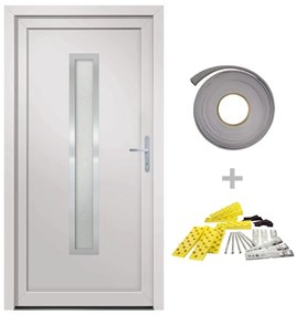 Vchodové dveře bílé 98 x 190 cm PVC,  3187892