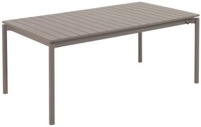 OnaDnes -20% Matně hnědý kovový zahradní rozkládací stůl Kave Home Zaltana 180/240 x 100 cm