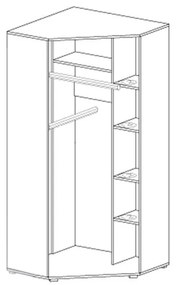 Sigma - rohová skříň SI 2 L/P - beton