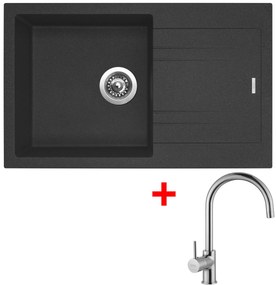 Set Sinks LINEA 780 N Granblack + baterie VITALIA Chrom