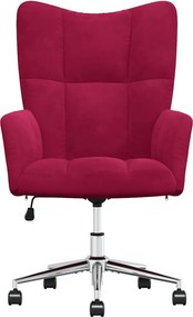 Relaxační křeslo vínové samet 328166