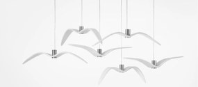 Brokis NIGHT BIRDS PENDENT závěsné svítidlo Brokisglass PC962 Barva skla: Opál - opálové sklo - masiv, Barva el. vedení: Textilní kabel -  světle šedý