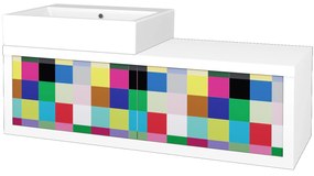 Dřevojas Koupelnová skříň STORM SZZ2 120 (umyvadlo Kube) Varianta: N03 Graphite / N03 Graphite / Pravé