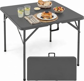 Costway Skládací stůl čtvercový skládací s kovovým rámem – 86 × 86 × 75 cm