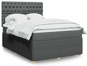 Box spring postel s matrací tmavě šedá 160x200 cm textil 3292115