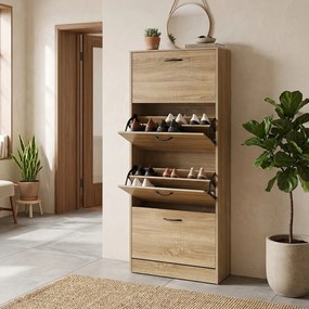Botník s přihrádkami G1018 OAK, dub, 4 patra