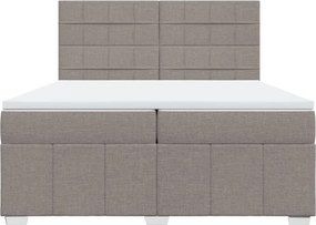 Box spring postel s matrací taupe 200x200 cm textil 3294079