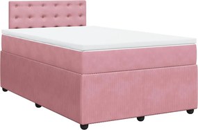 Box spring postel s matrací růžová 120x190 cm samet 3287703