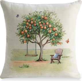 GOBELÍNOVÝ DEKORAČNÍ POVLAK NA POLŠTÁŘ NATURAL2 45X45 CM VZOROVANÝ