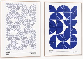 Sada zarámovaných digitálních tisků Bauhaus Shapes, 2 díly