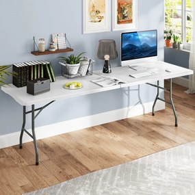 Costway XXL zahradní stůl s HDPE stolní deskou a rukojetí, skládací párty