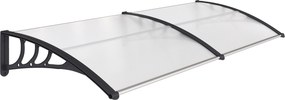 Outsunny Průhledný Kryt Sklon Pro Přední Dveře 75x195x23 cm Kryt 5mm Polykarbonát Slunečník Ochrana Proti Dešti pro Exteriér Hliníkový Průhledný | Aos