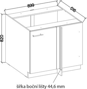 Kuchyňská linka LARA wh | ve tvaru L | 410x260 cm | verze B | UNI | zásuvky PREMIUM BOX | bílá lesk