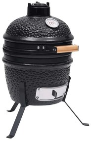 Zahradní gril a udírna 2 v 1 Kamado keramický 56 cm černý 316093
