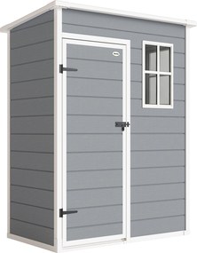 Zahradní kůlna Outsunny 1,14 m² - uzamykatelné dveře, ventilace a okno - rozměry 151D x 92Š x 193V cm - plast, šedá