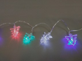 Vánoční LED světelný řetěz se stromečky, různobarevná, 2m, na baterie