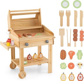 Costway Hrací sada Kids Grill s kuchyňským setem Play Food a Grill Tools