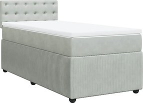 Box spring postel s matrací světle šedá 100x200 cm samet 3287674