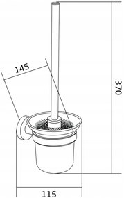 Závěsná WC štětka MEXEN REMO - kov/sklo - rose gold, 7050750-60