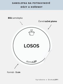 Samolepka na kořenky LOSOS bílá 5 cm tučné písmo