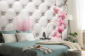 Samolepící tapeta magnolie s imitací kůže