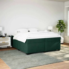 Box spring postel s matrací tmavě zelená 200x200 cm samet 3285308