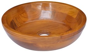 vidaXL Umývadlo masivní teak Φ40 x 10 cm