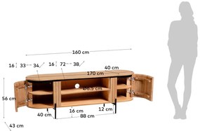 Dřevěný TV stolek Kave Home Licia 160 x 43 cm