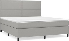 Box spring postel s matrací světle šedá 180 x 200 cm textil 3141713