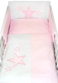 Baby Nellys Mantinel s povlečením Baby Stars  - růžový Velikost povlečení: 120x90