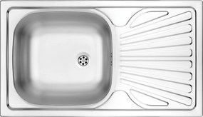 Deante Techno, nerezový dřez na desku 1-komorový Z/O 760x435x150 2" + sifon, vzor dekor, ZMU_3110