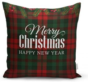 Sada 4 vánočních povlaků na polštář a běhounu na stůl Minimalist Cushion Covers Tartan Christmas